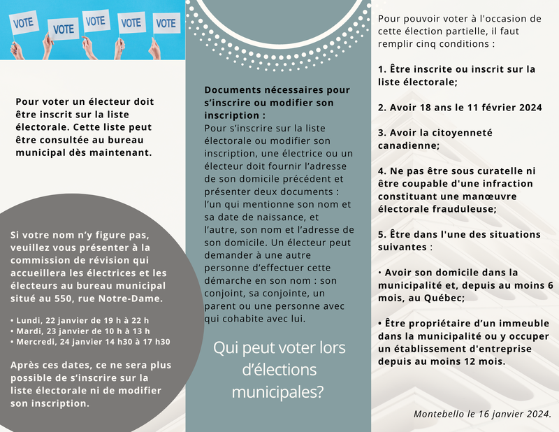 Élection - Municipalité - Municipalité de Montebello ; une endroit ...